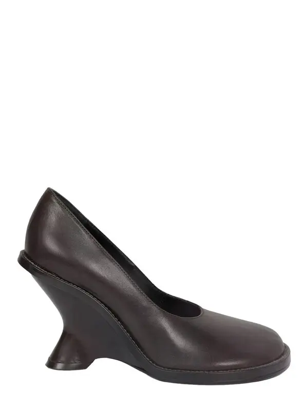 Dries Van Noten 90mm Leather Wedge Pumps - Brown