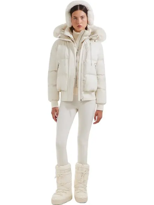 Rudsak Down-filled Bomber Jacket With Faux Fur Trim - White