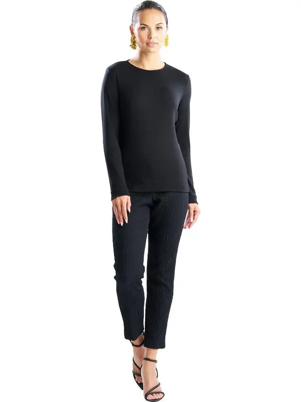Natori Layering Jersey Long Sleeve Crew Neck - Black