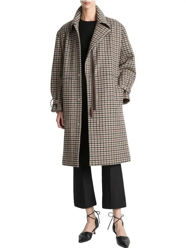 Vince Plaid Car Coat - Multicolor