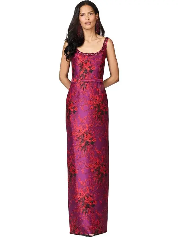 Sachin & Babi Lana Printed Column Gown - Natural