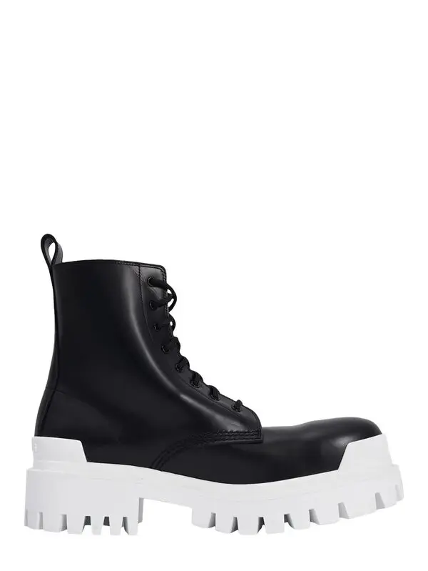 Balenciaga Strike Lace-up Boots - Black