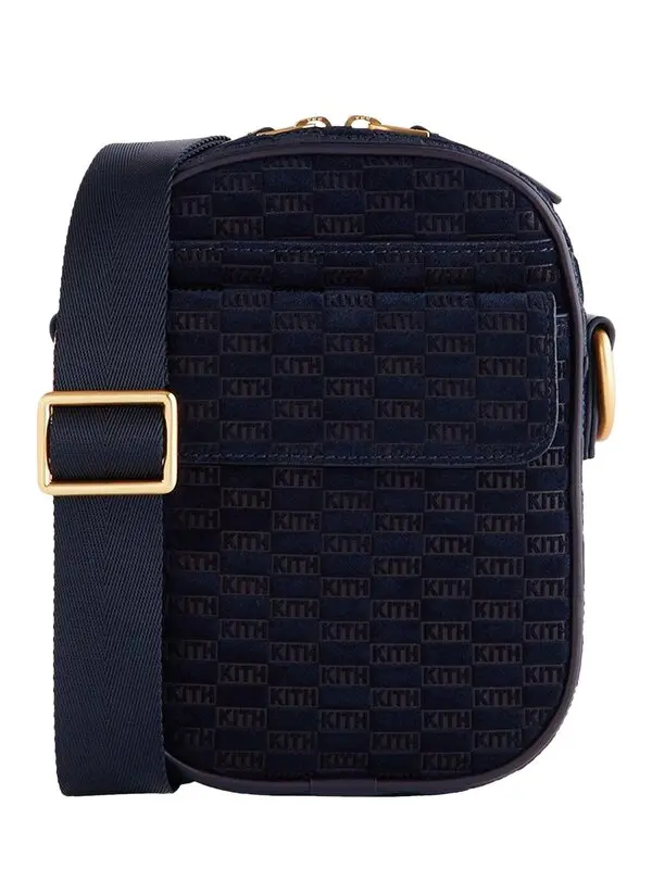 Kith Monogram Suede Passenger K15 Bag - Blue