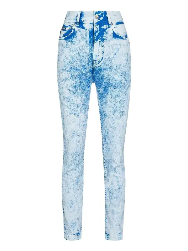 Dolce & Gabbana Acid Wash Skinny Jeans - Blue