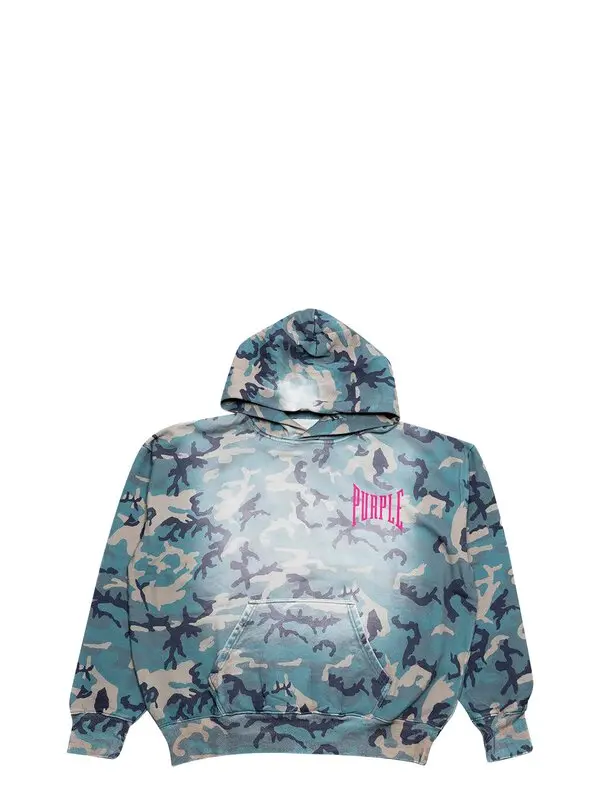PURPLE BRAND All Over Print Camo Hoodie - Blue