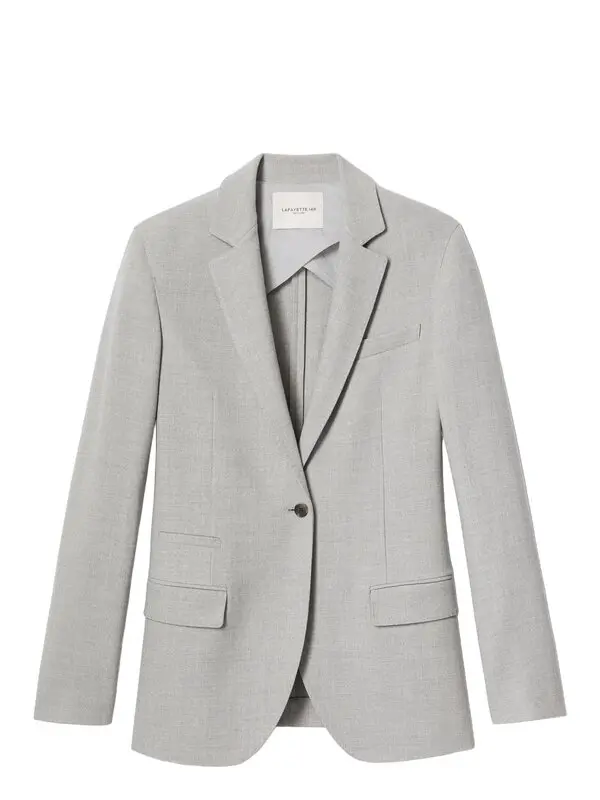 Lafayette 148 New York Virgin Wool Neapolitan Jacket - Grey Heather
