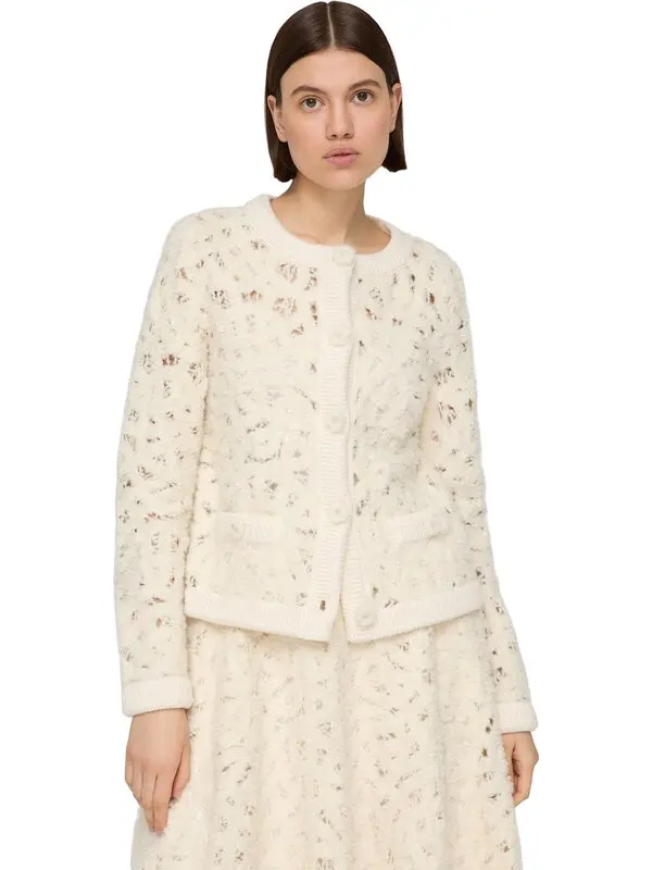 Lafayette 148 New York Alpaca-wool Bouclé Cardigan Jacket - Cloud