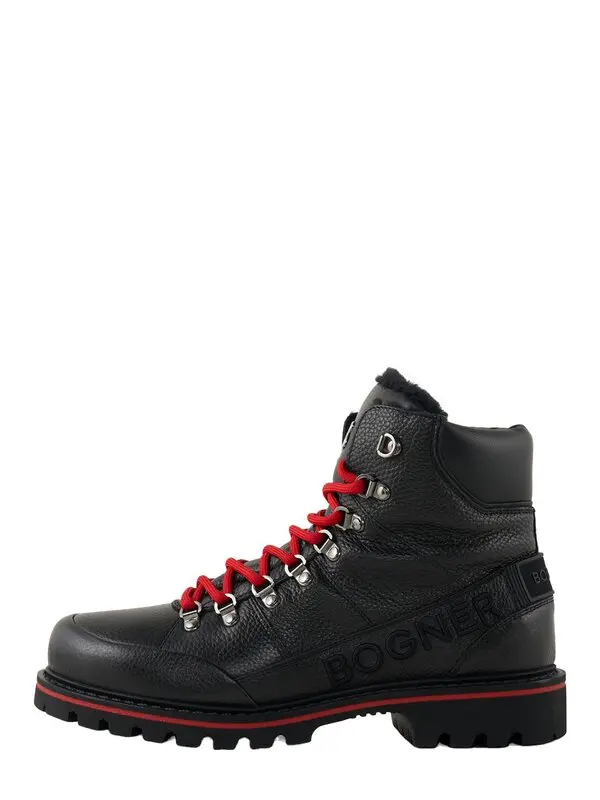 Bogner Helsinki Mid Boots With Spikes - Black/red
