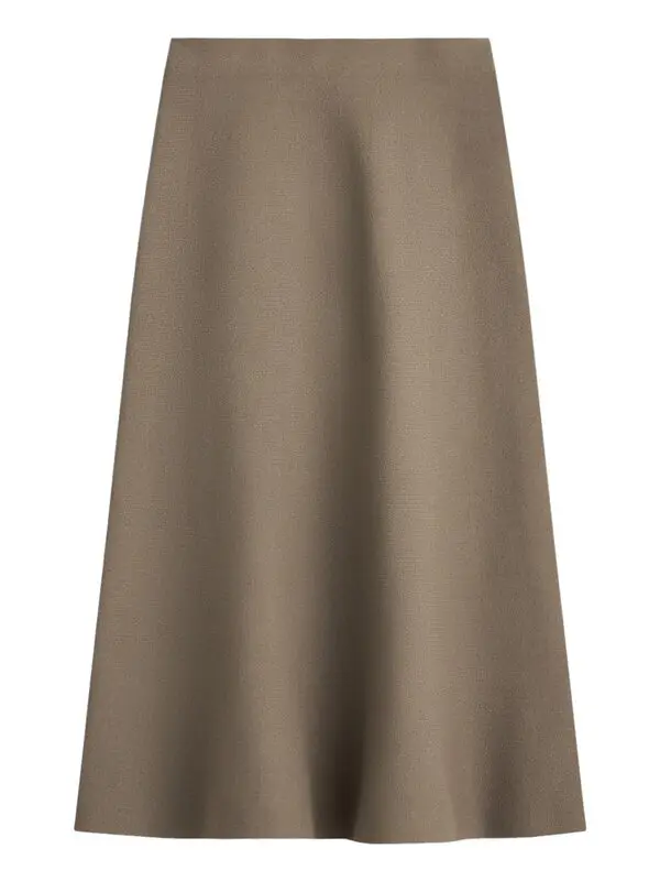 Scanlan Theodore Crepe Knit Soft Hem A-line Skirt - Army
