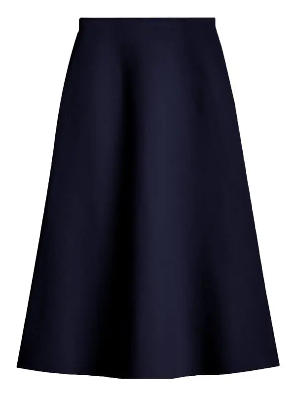 Scanlan Theodore Crepe Knit Soft Hem A-line Skirt - Navy