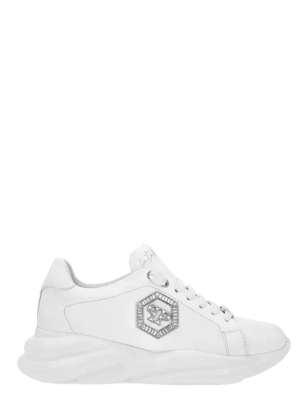 Philipp Plein Crystal-embellished Platform Sneakers - White