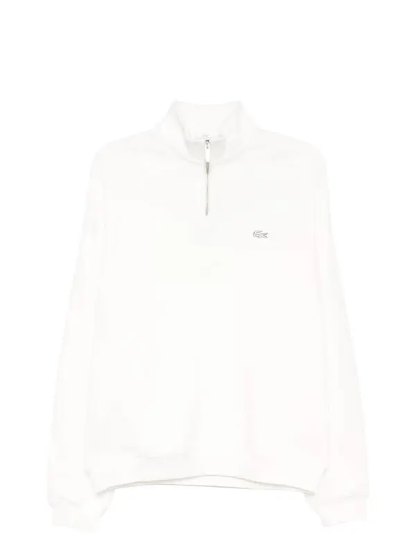 Lacoste Logo-appliqué Cotton Sweatshirt - White