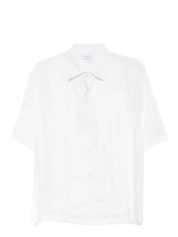 GUSARI Pleated Linen Shirt - White