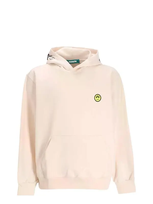 BARROW Logo-print Smiley-face Hoodie - Neutrals