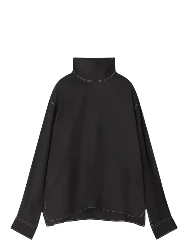 LANVIN Contrast-stitching Shirt - Black