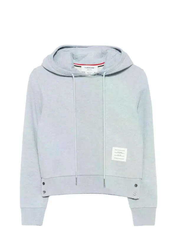 Thom Browne Logo-patched Hoodie - Blue