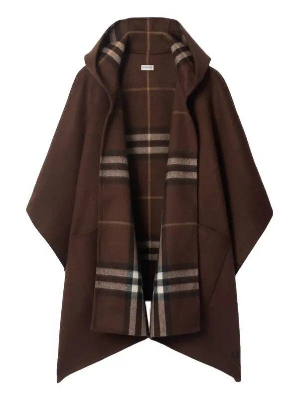 Burberry Cashmere Hooded Cape - Treacle Brown