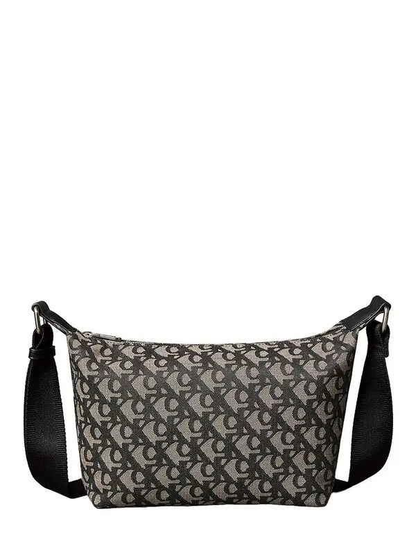 Calvin Klein Monogram Jacquard Shoulder Bag - Black / Beige
