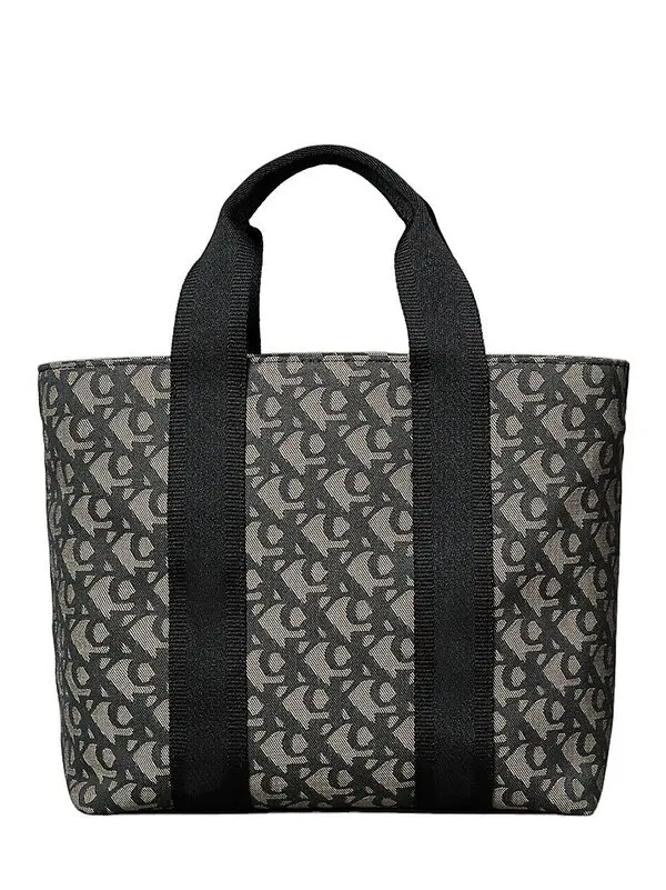 Calvin Klein Ultralight Logo Jacquard Mini Tote - Black / Beige