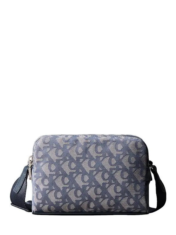 Calvin Klein Double Zip Crossbody Bag - Blue Indigo / Atmosphere Aop