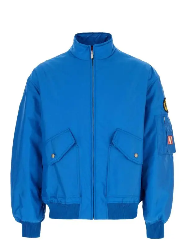 Valentino Garavani Bomber Jacket With Patch Pockets - Blue