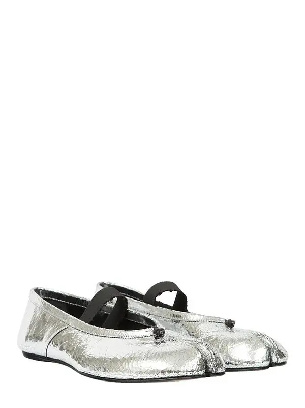 MAISON MARGIELA Leather Ballet Flats - Silver/black