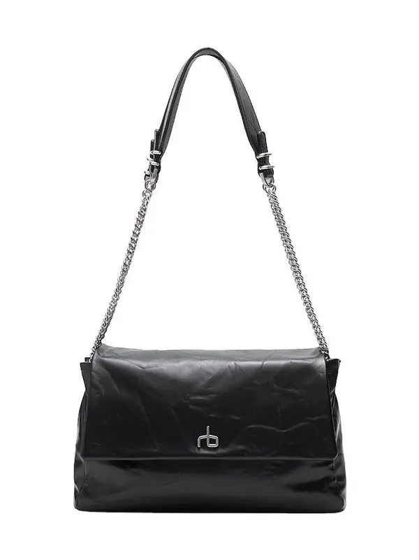 Rag & Bone Chelsea Leather Flap Shoulder Bag - Black