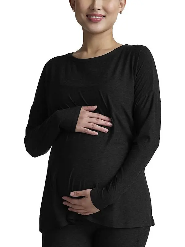 Beyond Yoga Feels Like Home Long Sleeve Maternity Top - Darkest Night
