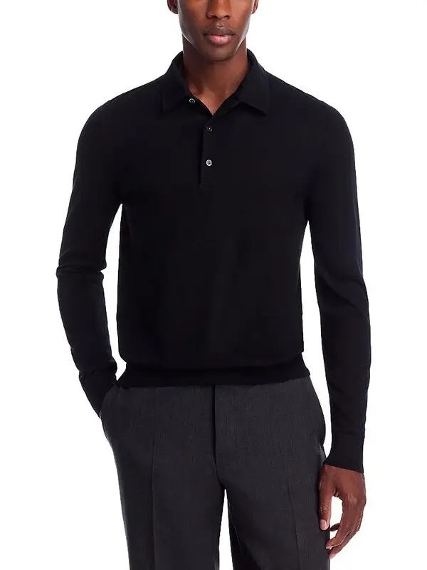 Bloomingdale'S Extra-fine Merino Wool Sweater Polo Exclusive - Black