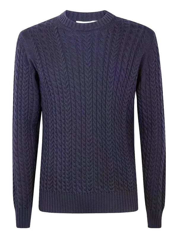 FILIPPO DE LAURENTIIS Cable-knit Merino-wool Sweater - Blue