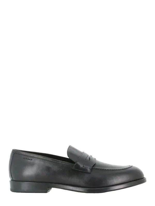 ALEXANDER HOTTO Penny Leather Loafers - Black