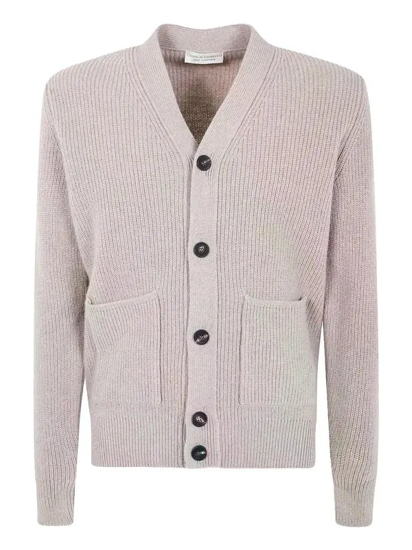 FILIPPO DE LAURENTIIS V-neck Wool Cardigan - Neutrals