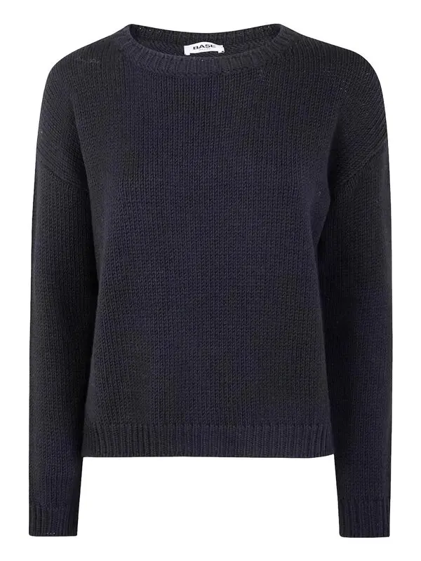 BASE Crew-neck Wool Sweater - Black
