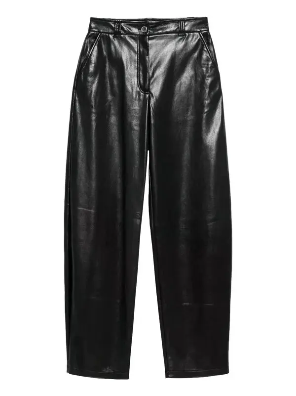 Pinko Leather-effect Trousers - Black