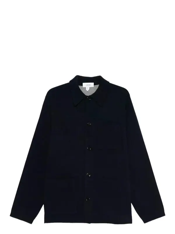 LARDINI Patch-pocket Button Cardigan - Blue