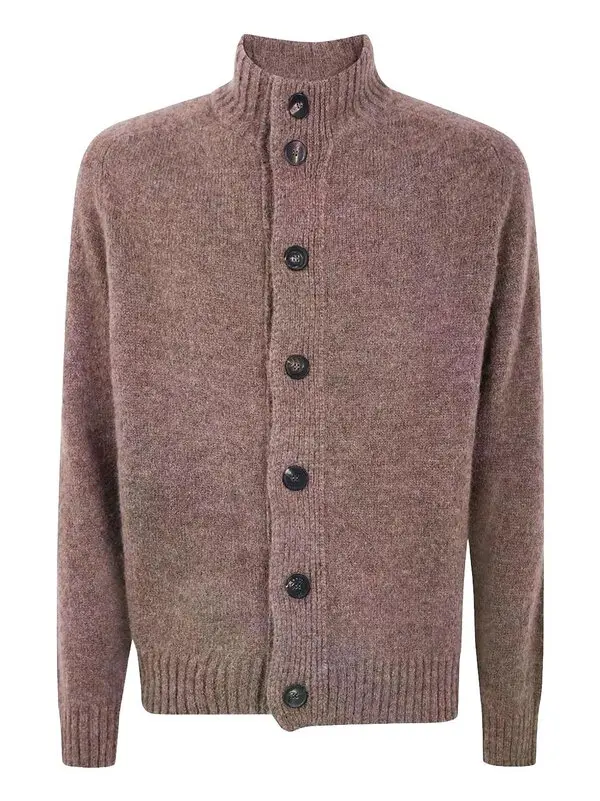 FILIPPO DE LAURENTIIS High-neck Button-down Cardigan - Brown