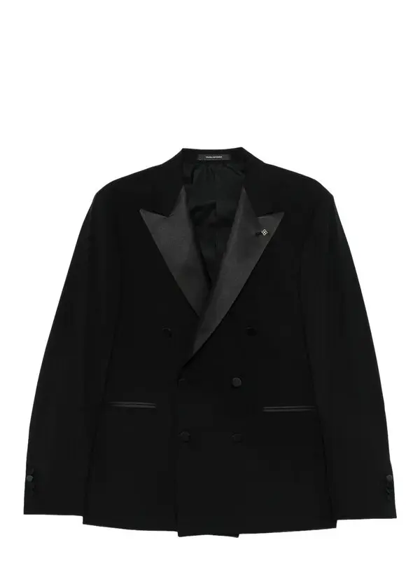 Tagliatore Double-breasted Peak-lapel Suit - Black