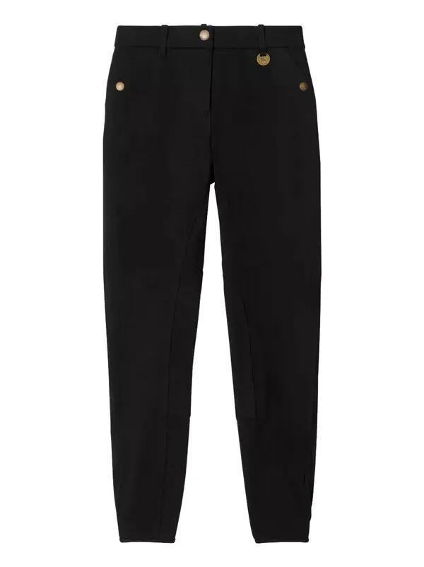 Burberry Herringbone Cotton Trousers - Black