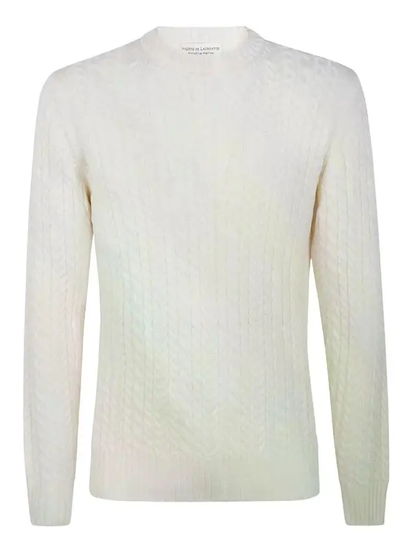FILIPPO DE LAURENTIIS Cable-knit Merino-wool Sweater - White