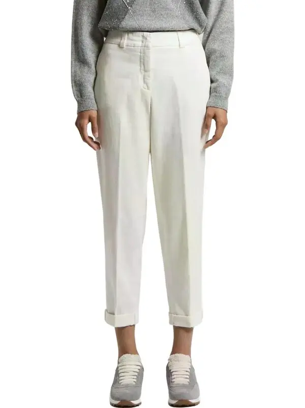 Peserico Cuffed-hem Trousers - White