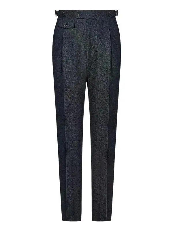 FRANZESE COLLECTION Stefano De Martino Virgin Wool Trousers - Blue