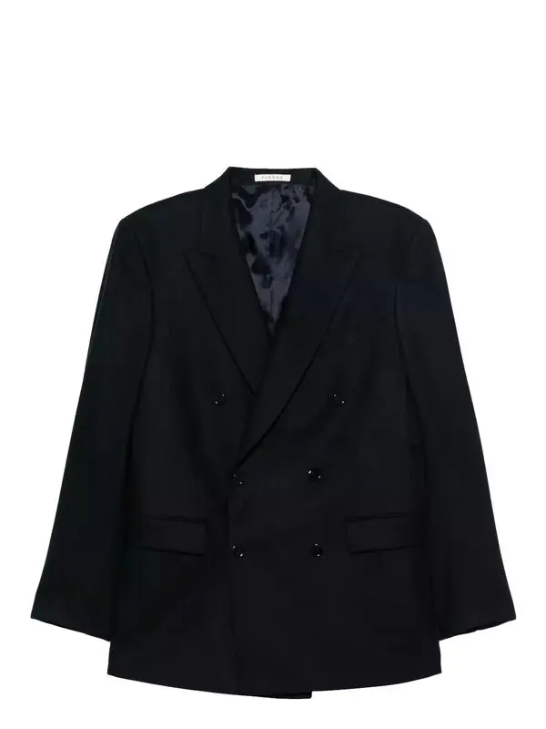 FURSAC Virgin Wool Double-breasted Blazer - Blue