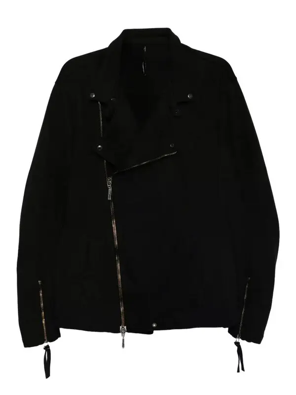 Masnada Cotton Biker Jacket - Black