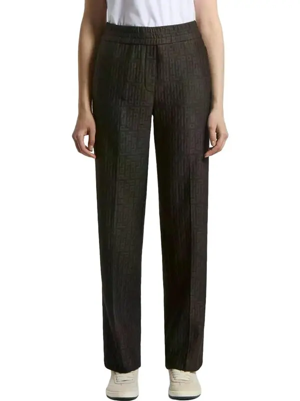 Peserico Geometric-pattern Trousers - Brown