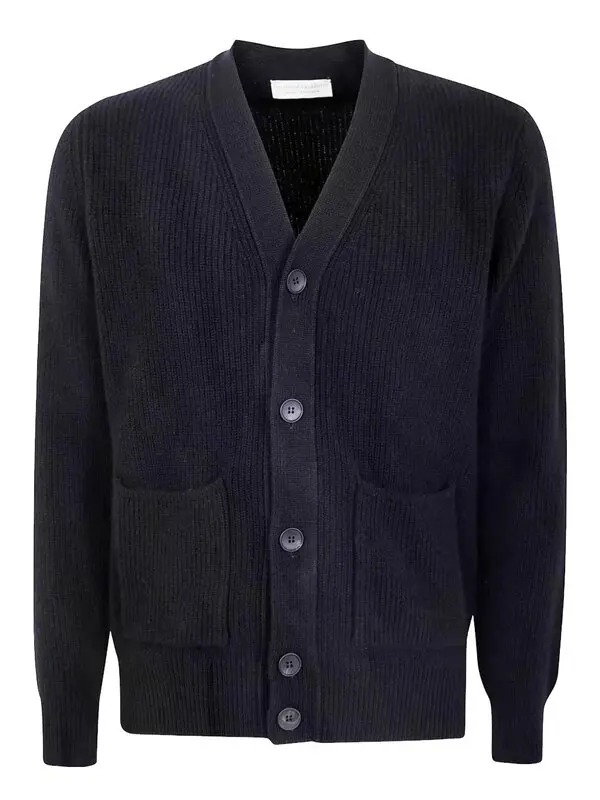 FILIPPO DE LAURENTIIS V-neck Wool Cardigan - Black