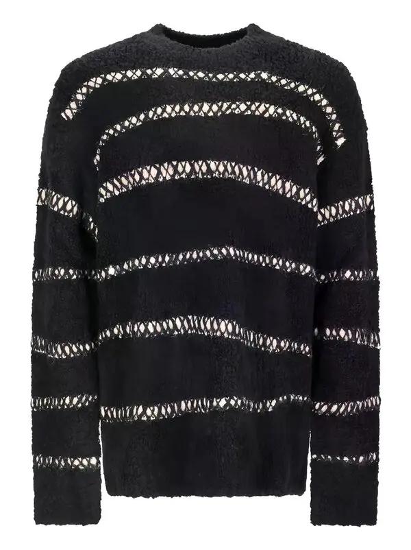 ATOMO FACTORY Bouclé Striped Sweater - Black