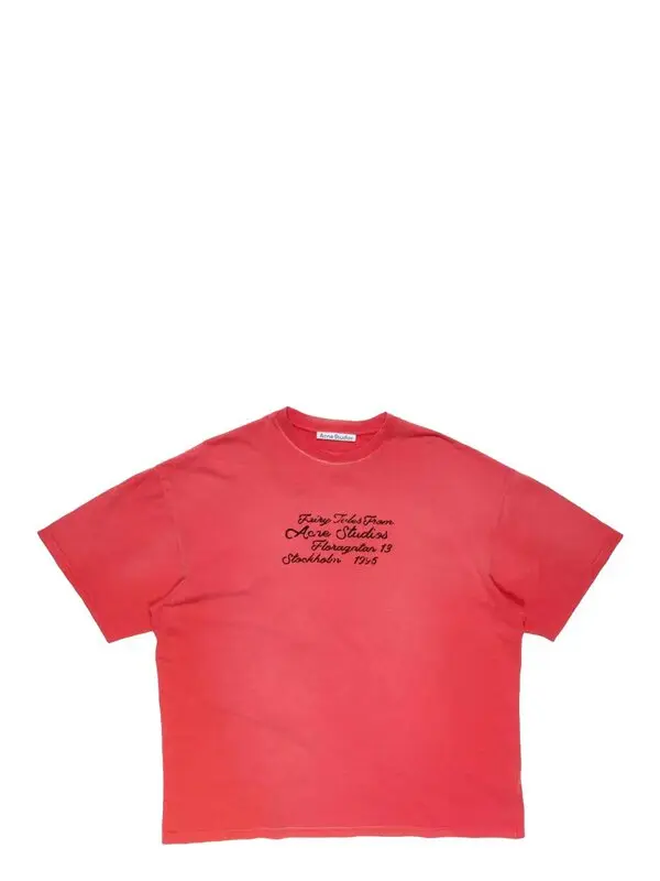 Acne Studios Lettering-detail Cotton T-shirt - Red