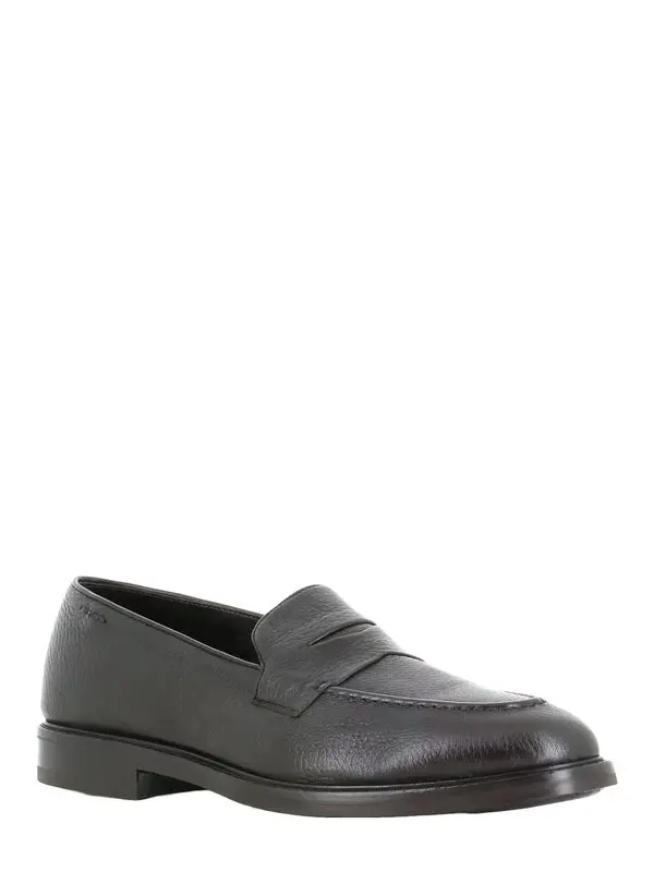 ALEXANDER HOTTO Pebble-leather Penny Loafers - Black