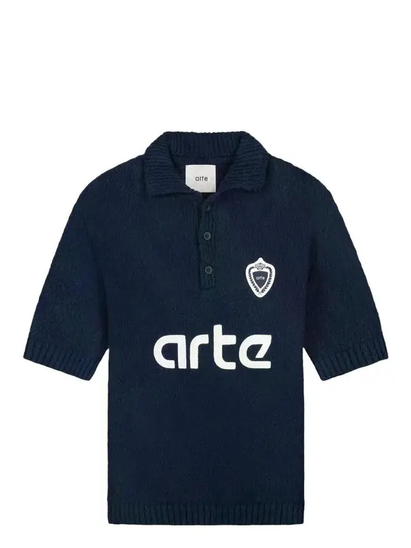 ARTE ANTWERP Logo-patch Polo Shirt - Blue