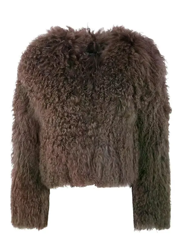 DRHOPE Faux-fur Cropped Jacket - Brown